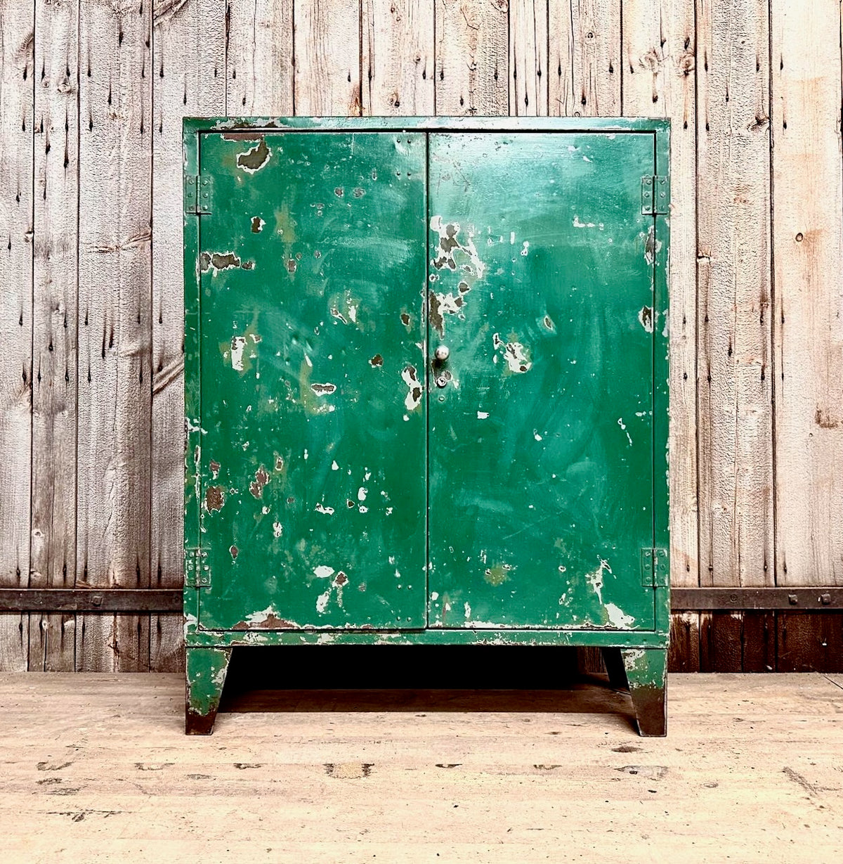 Green Metal Engineers Cupboard — Lawson's Yard LTD