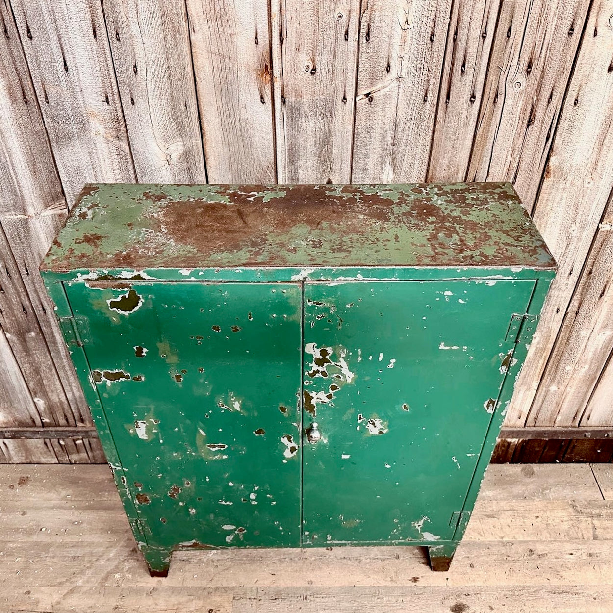 Green Metal Engineers Cupboard — Lawson's Yard LTD