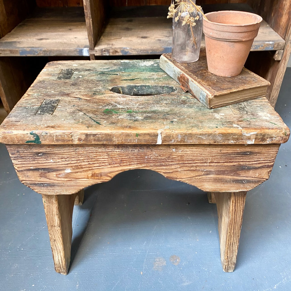 Antique Pine Stool — Lawson's Yard LTD