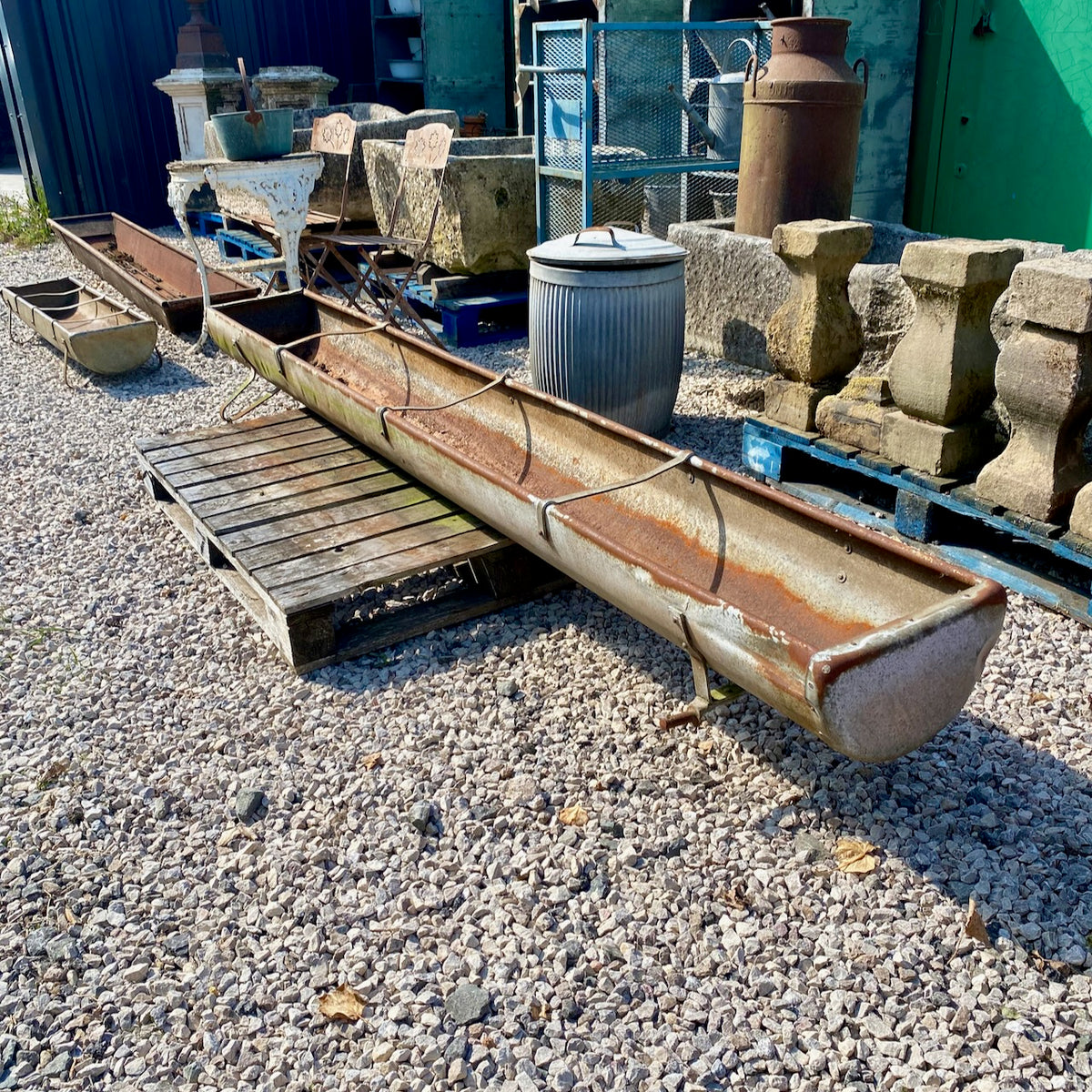 Large Vintage Galvanised Pig Trough — Lawson's Yard LTD