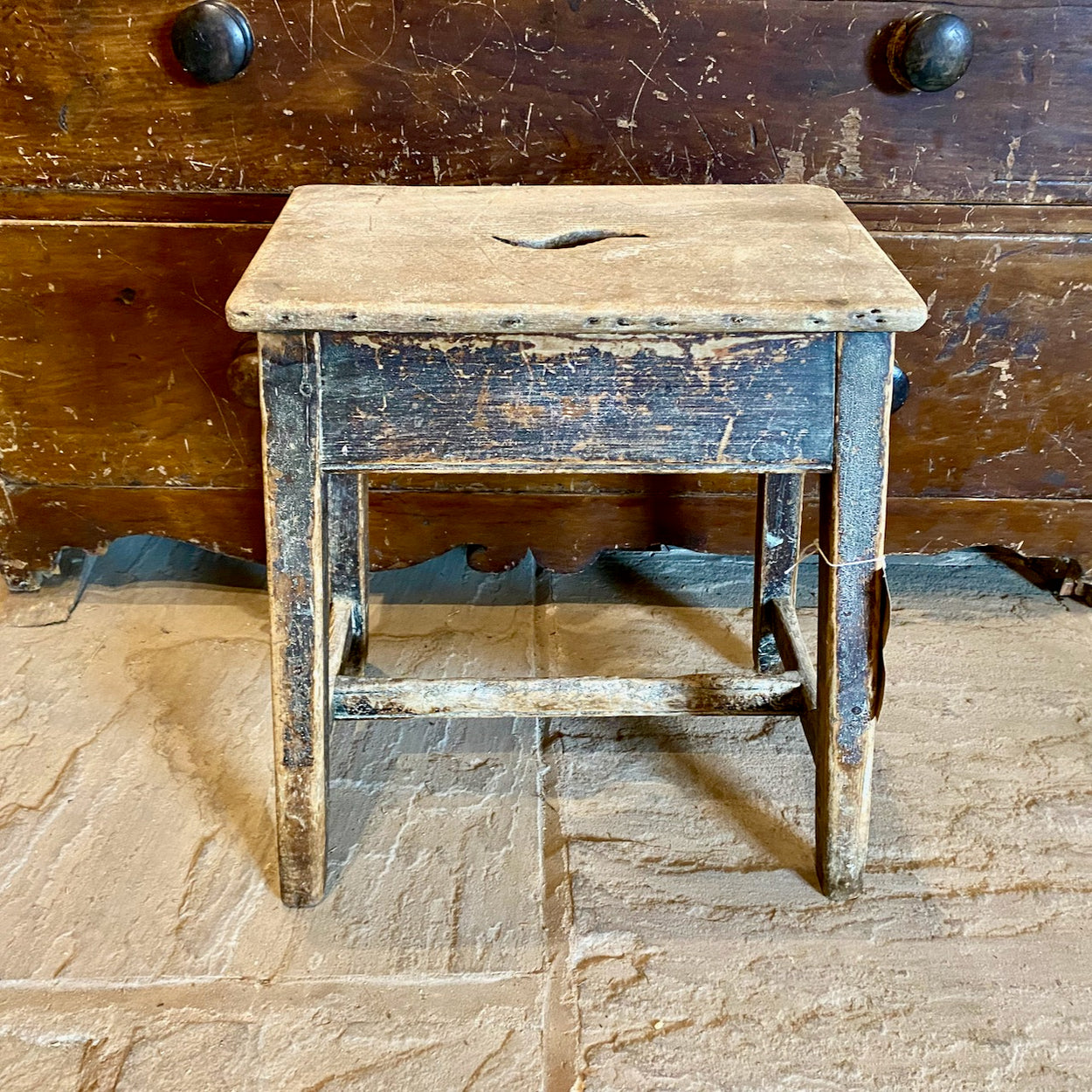 Antique Pine Stool — Lawson's Yard LTD