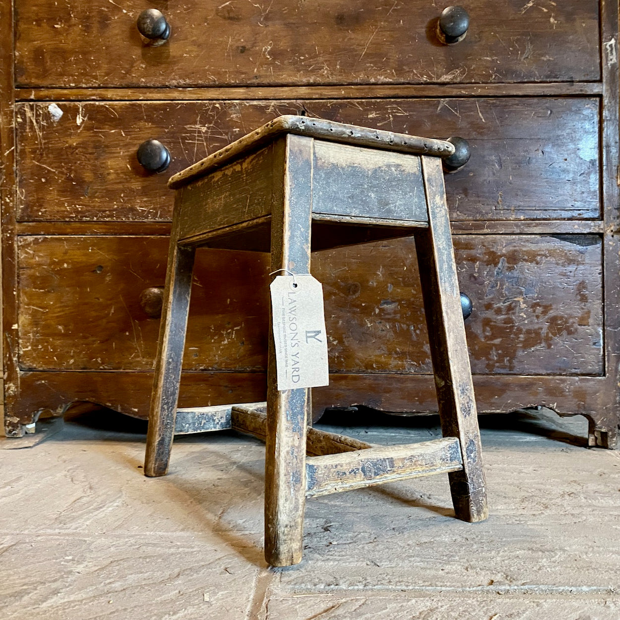 Antique Pine Stool — Lawson's Yard LTD