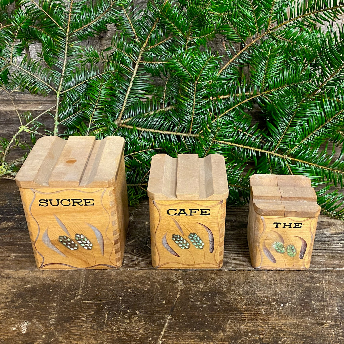 Vintage French Wooden Kitchen Boxes Set 1 — Lawson's Yard LTD