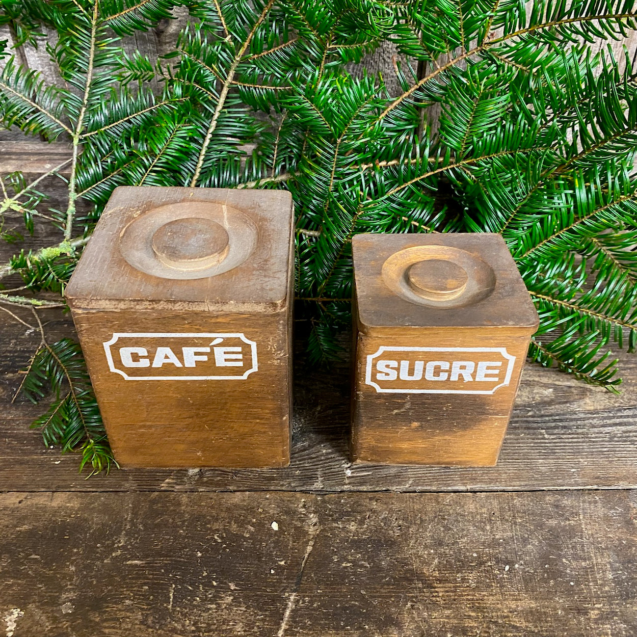 Vintage French Wooden Kitchen Boxes Set 3 — Lawson's Yard