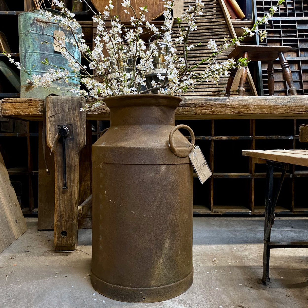 Large Vintage Rustic Milk Churn — Lawson's Yard LTD