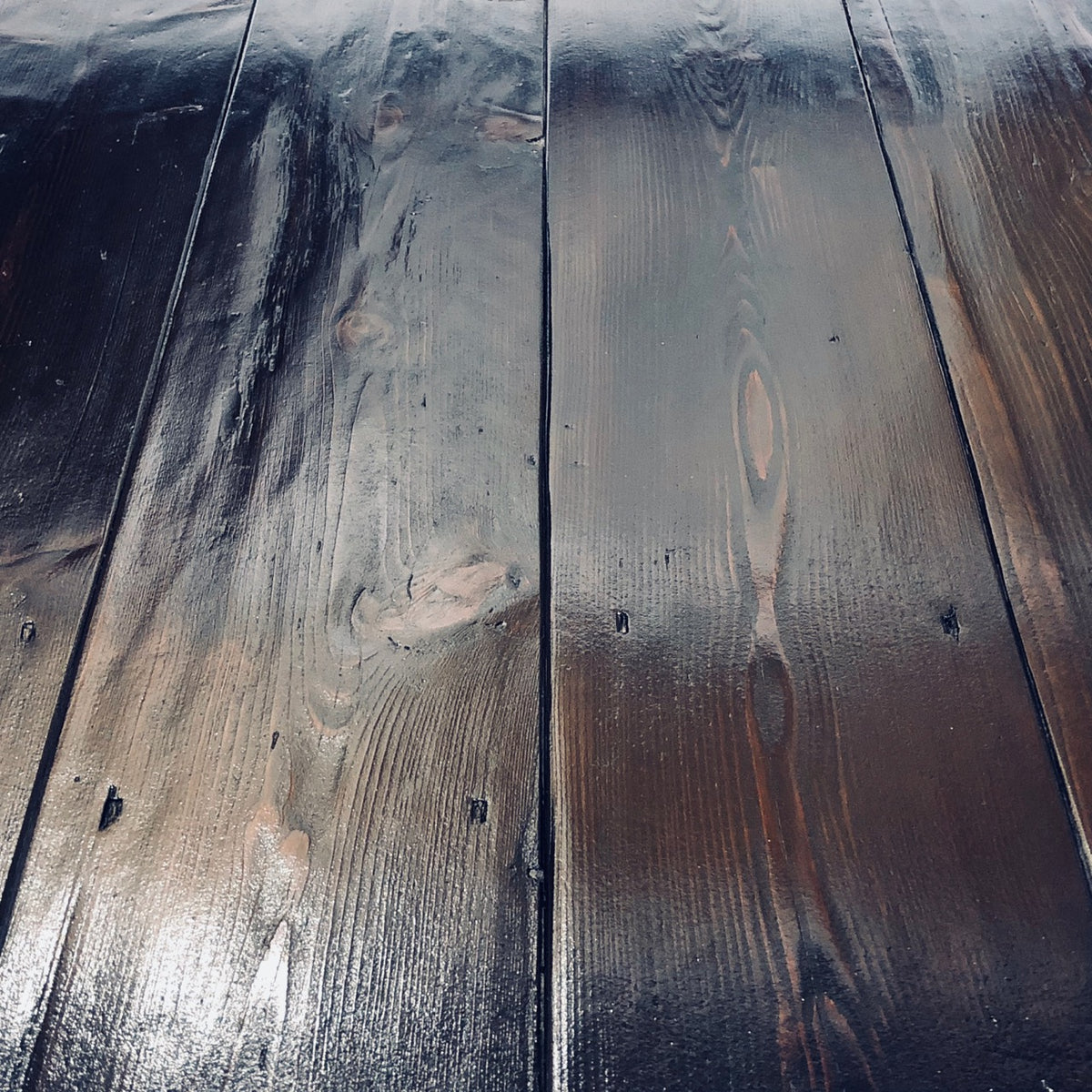 Reclaimed Dark Pine Floorboards — Lawson's Yard LTD
